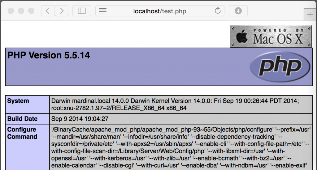 เปิดใช้ Apache, PHP เว็บเซิร์ฟเวอร์บน Mac OS X – SpaLinux.com – สปาลีนุกซ์